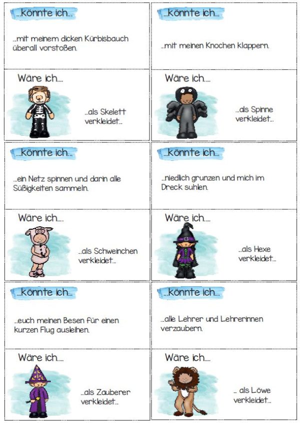 Lesespiel: Wäre ich … könnte ich – Karneval/Fasching – Zaubereinmaleins ...