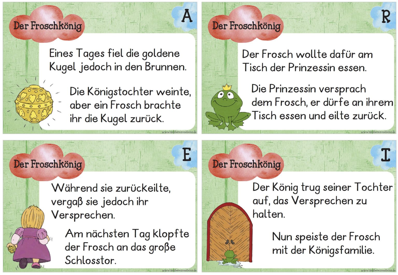 Leseweg: Der Froschkönig – Leseweg 12 Stationen (auch interaktiv ...