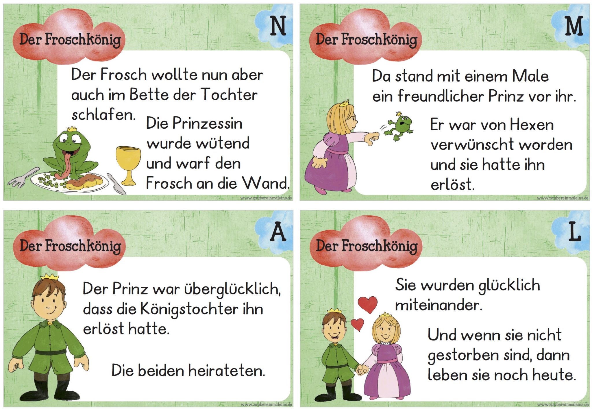 Leseweg: Der Froschkönig – Leseweg 12 Stationen (auch interaktiv ...