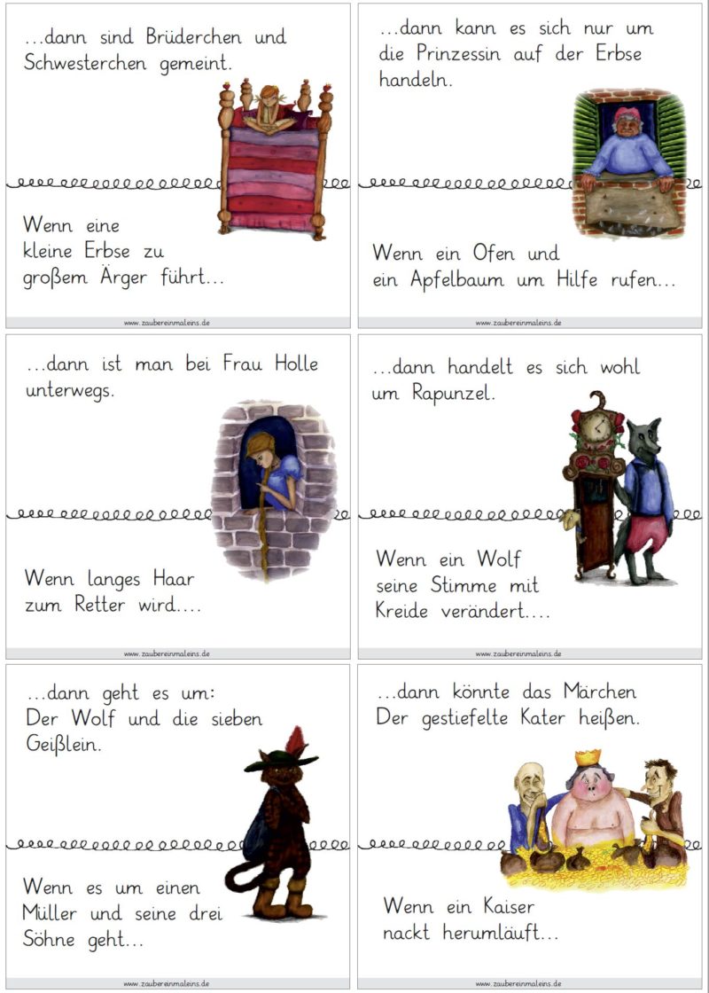 Lesespiel: Wenn … dann … – Märchen mit 21 Kärtchen – Zaubereinmaleins Shop