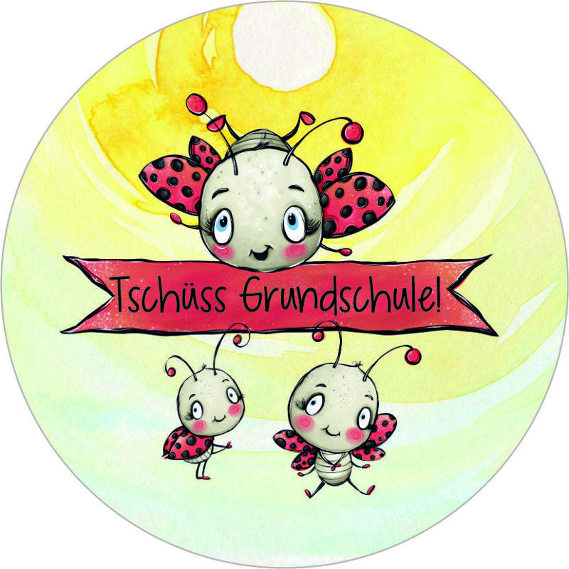 Buttonvorlage: Abschied Marienkäfer – Zaubereinmaleins Shop