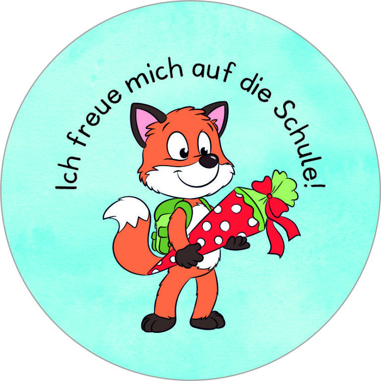 Buttonvorlage: Einschulung Fuchs – Zaubereinmaleins Shop