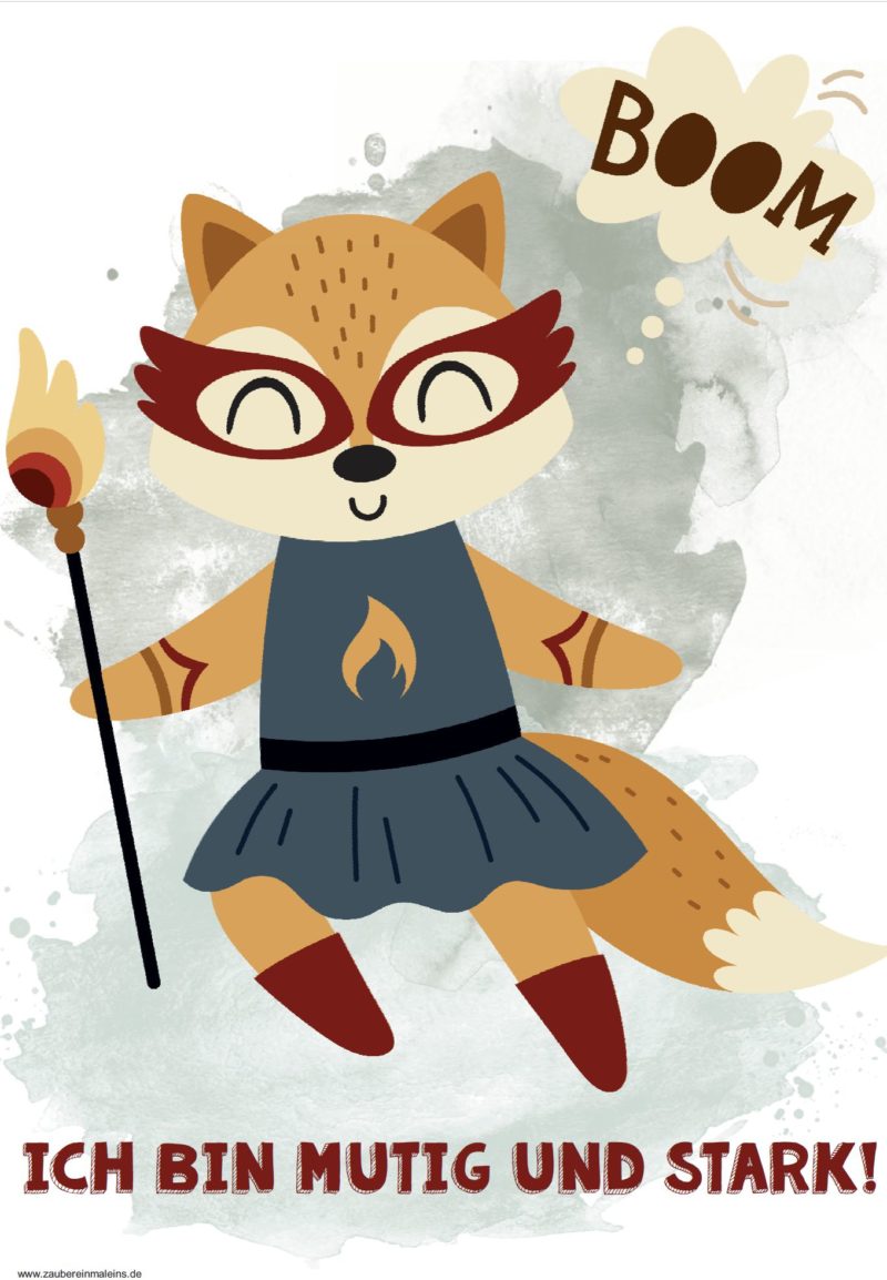 Poster/Aushang: Ich bin mutig und stark! – Zaubereinmaleins Shop