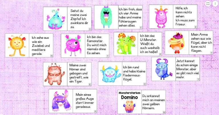 Lesedomino analog und digital: Monster – Zaubereinmaleins Shop