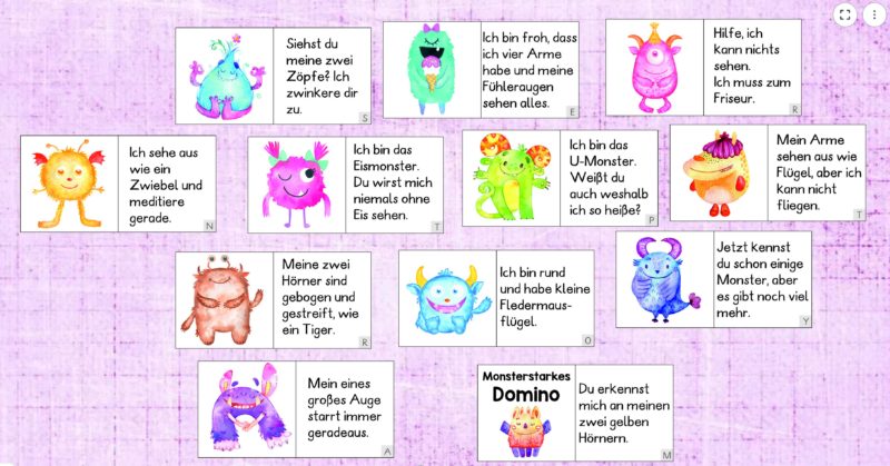 Lesedomino analog und digital: Monster – Zaubereinmaleins Shop