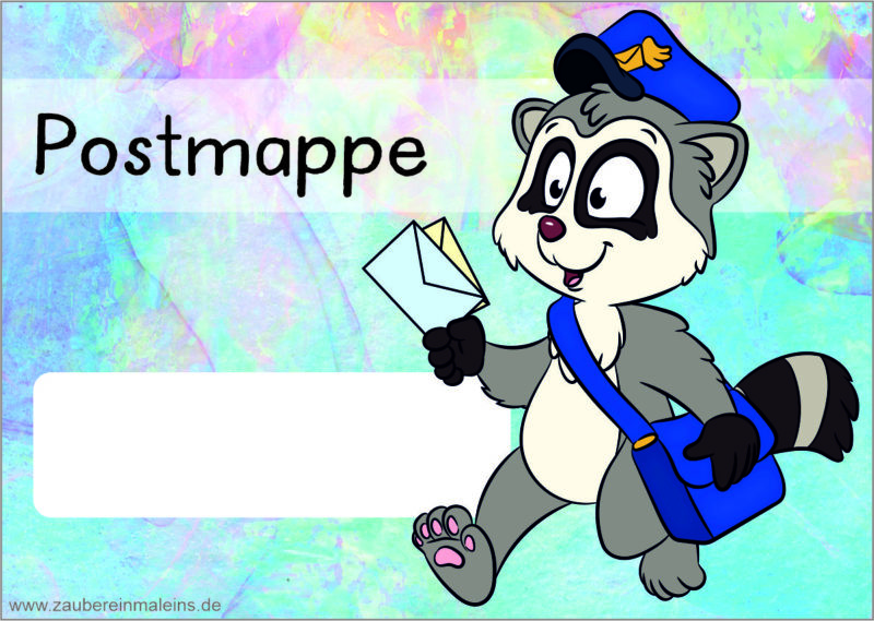 Vorlage: Postmappe Waschbär – Zaubereinmaleins Shop