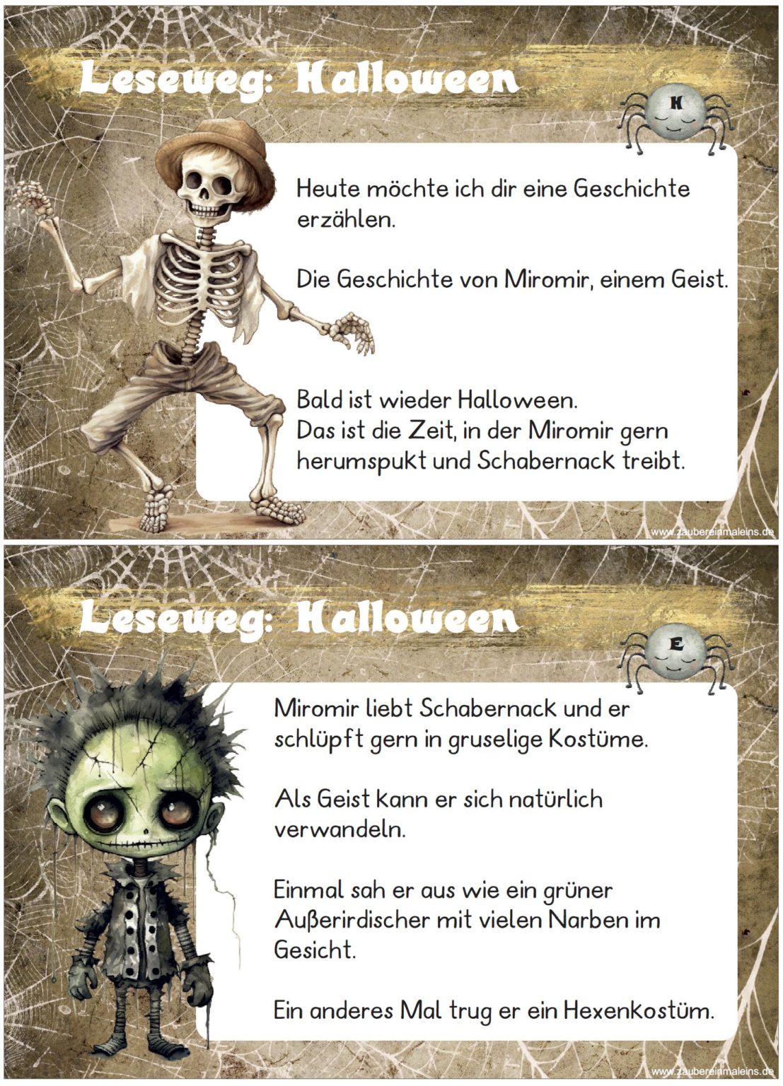 Leseweg: Halloween (auch digital/interaktiv) – Zaubereinmaleins Shop