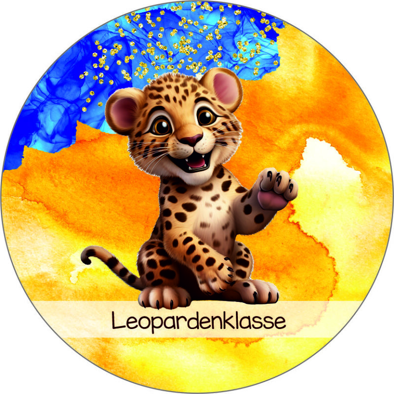 Buttonvorlage: Leopardenklasse – Zaubereinmaleins Shop